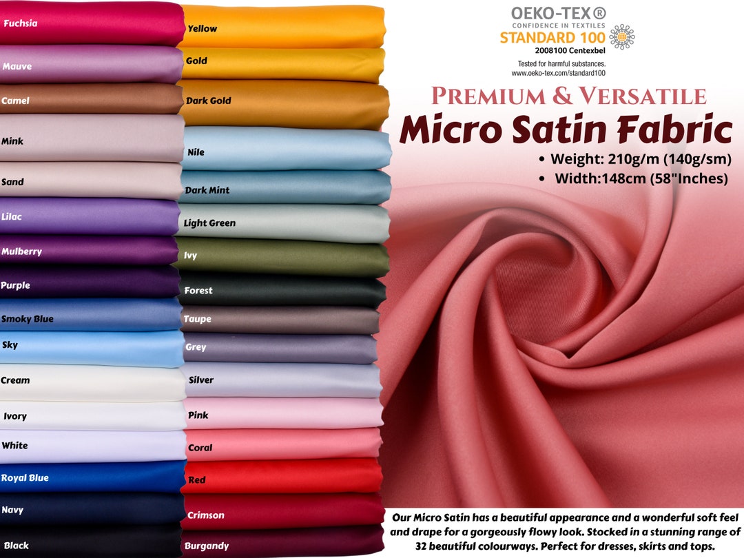Back Crepe Marino Matt Satin Fabric Medium Weighted Soft 60" Wide ...