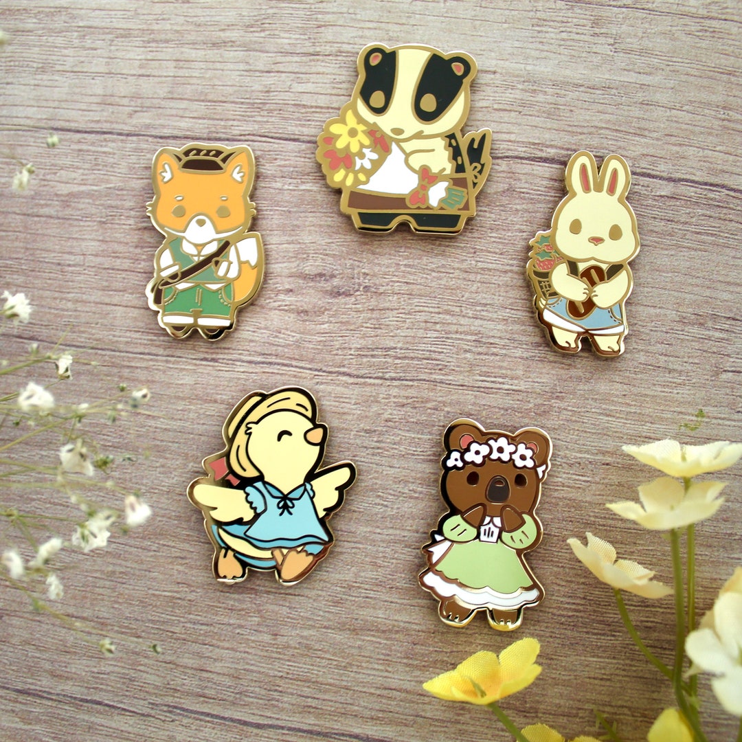 Set of 5 Forest Friends Cottagecore Enamel Pins, Forest Animal Pin ...