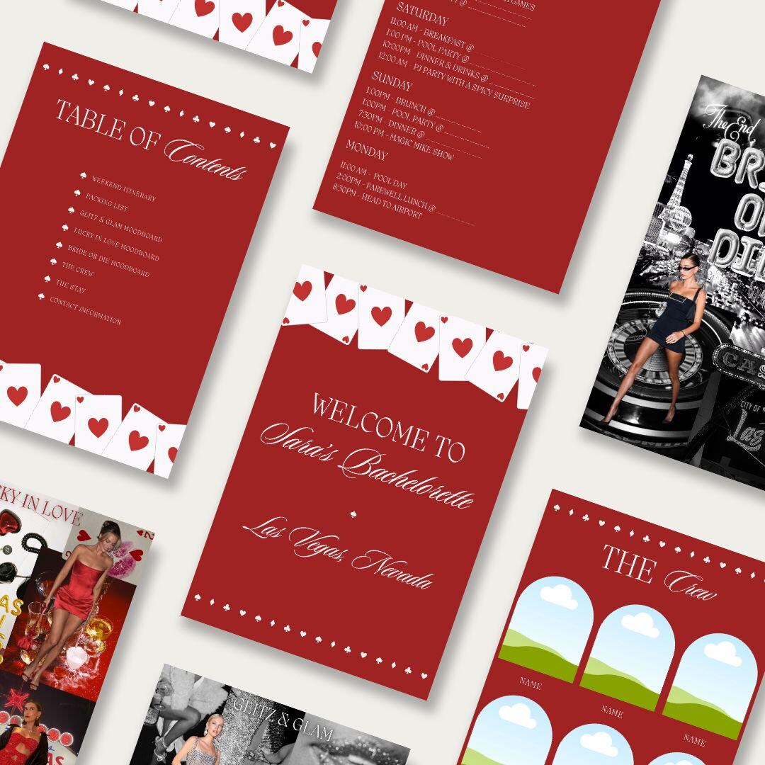 Las Vegas Bachelorette Party Itinerary: Editable Canva Template (5x7 ...