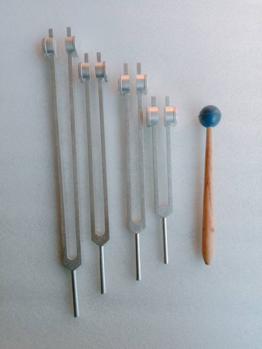 4 Pc Weighted Otto Tuning Fork Set With Mallet Activator and Pouch for ...