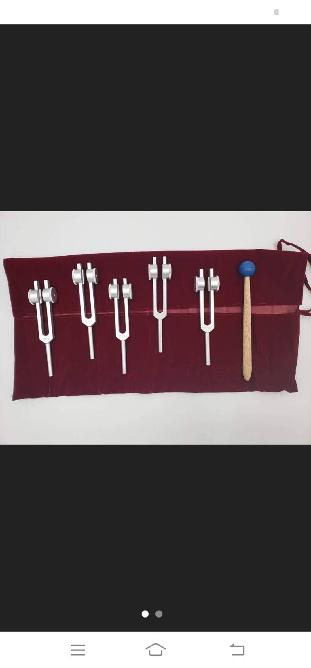 5 Pc Weighted Brain Tuning Fork Set With Mallet Activator and Pouch for ...