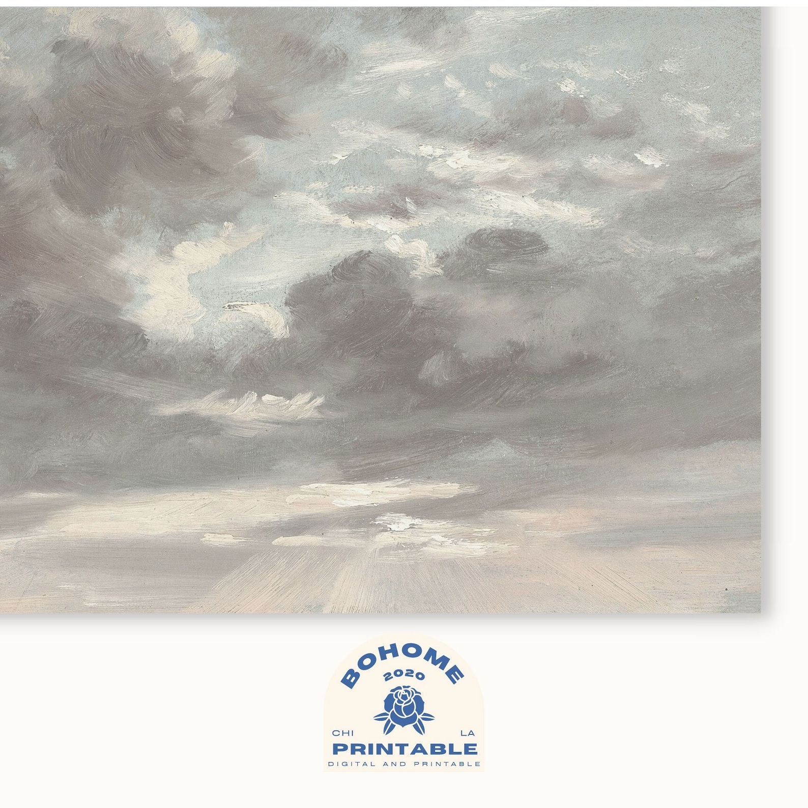 Neutral Sky Painting Neutral Cloud Painting Cloud Prints - Etsy