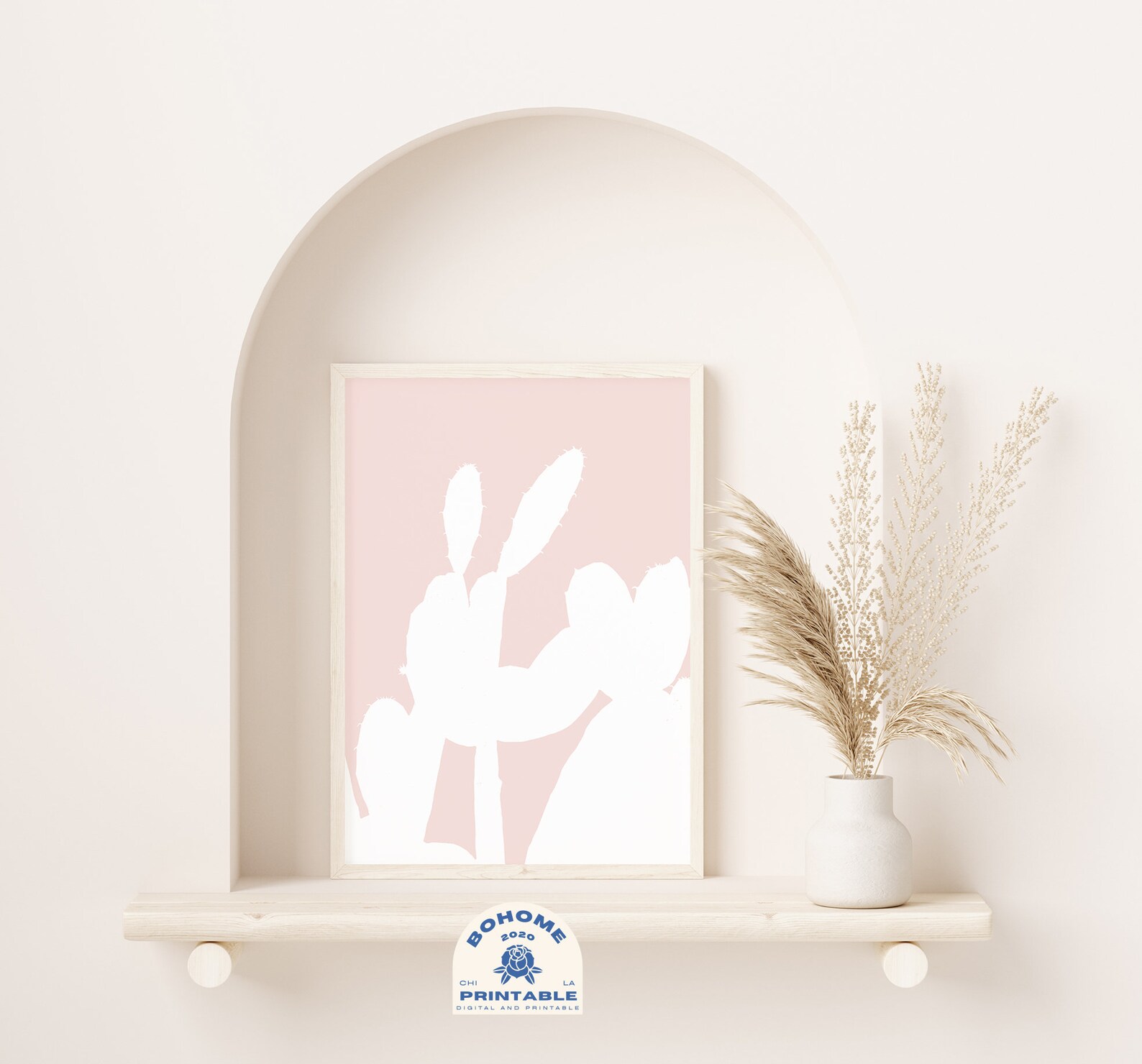 Pink Aesthetic Tezza Cactus Cacti Wall Art Digital Print | Etsy