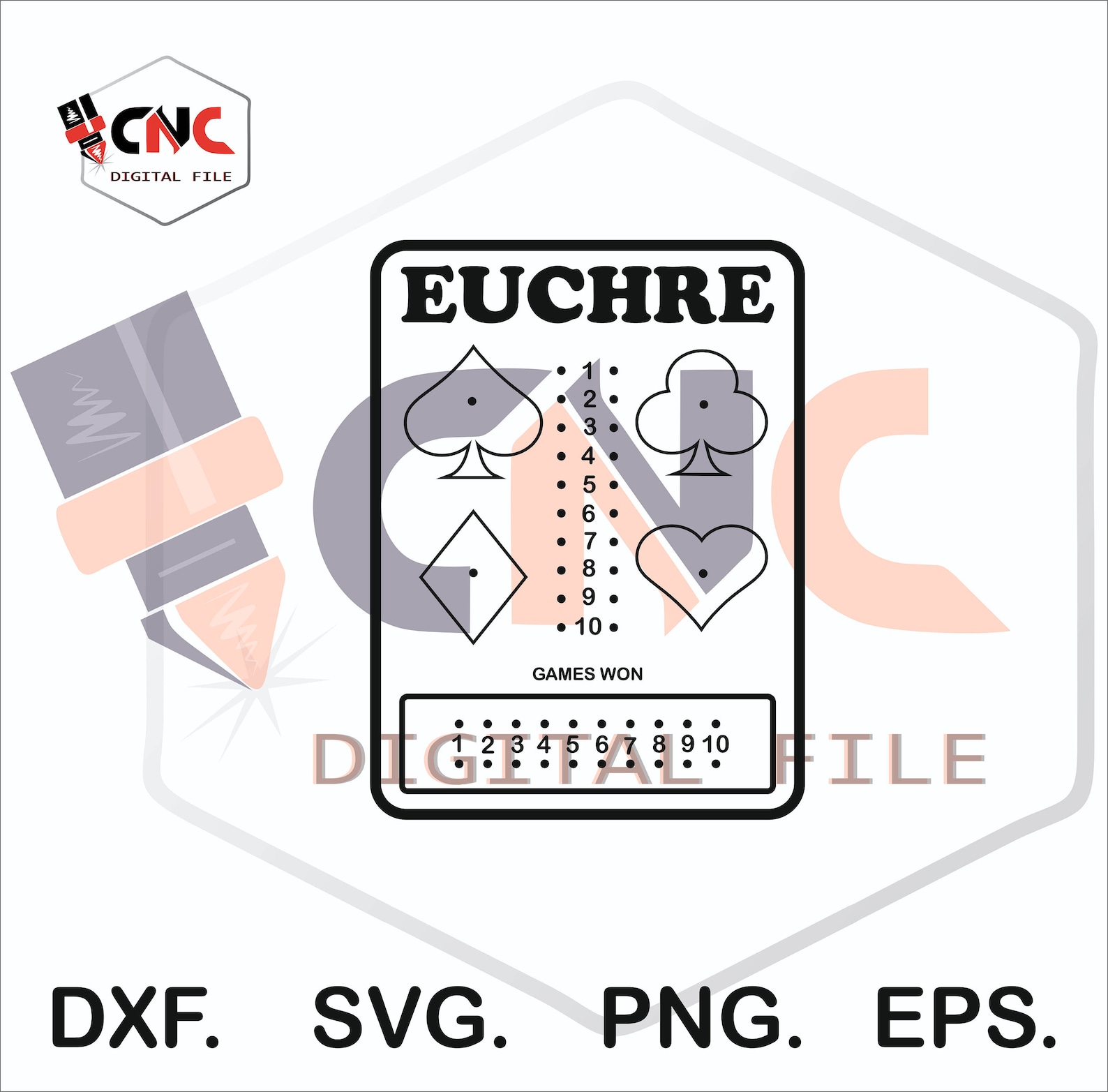 Euchre Game Board Card Game Vector File Svg and Dxf - Etsy Canada