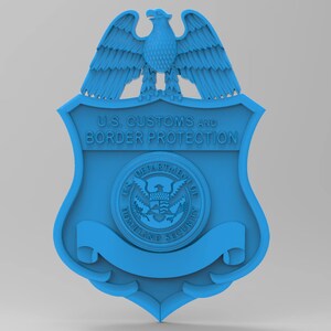 Us Custom and Border Protection 3d Stl File With Blank File for Cnc ...