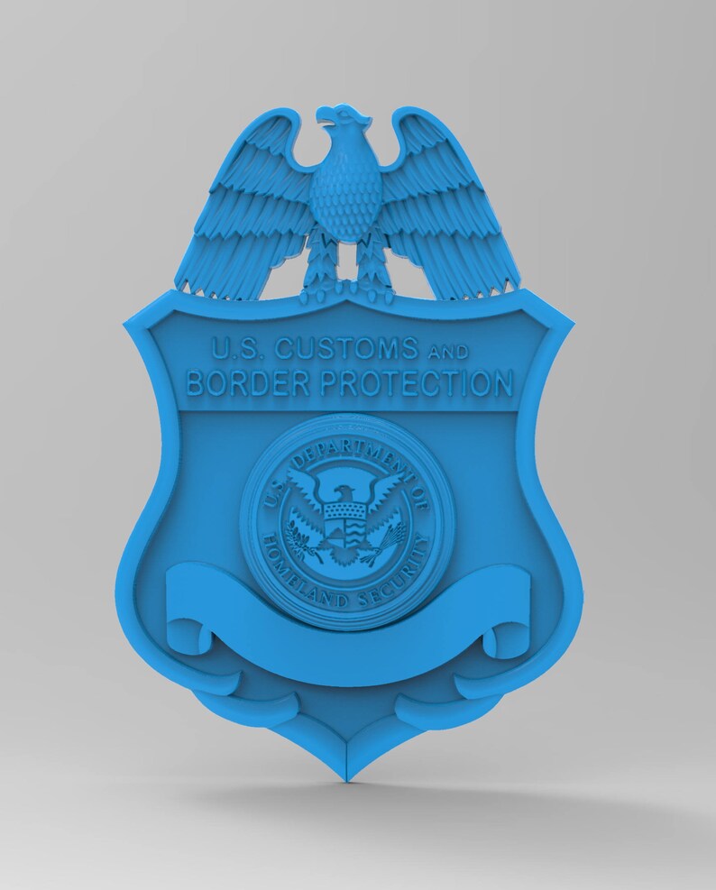 Us Custom and Border Protection 3d Stl File With Blank File for Cnc ...