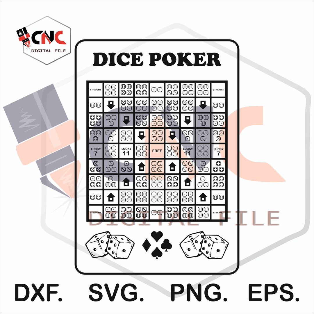Dice Poker Board Game Vector File Svg and Dxf - Etsy
