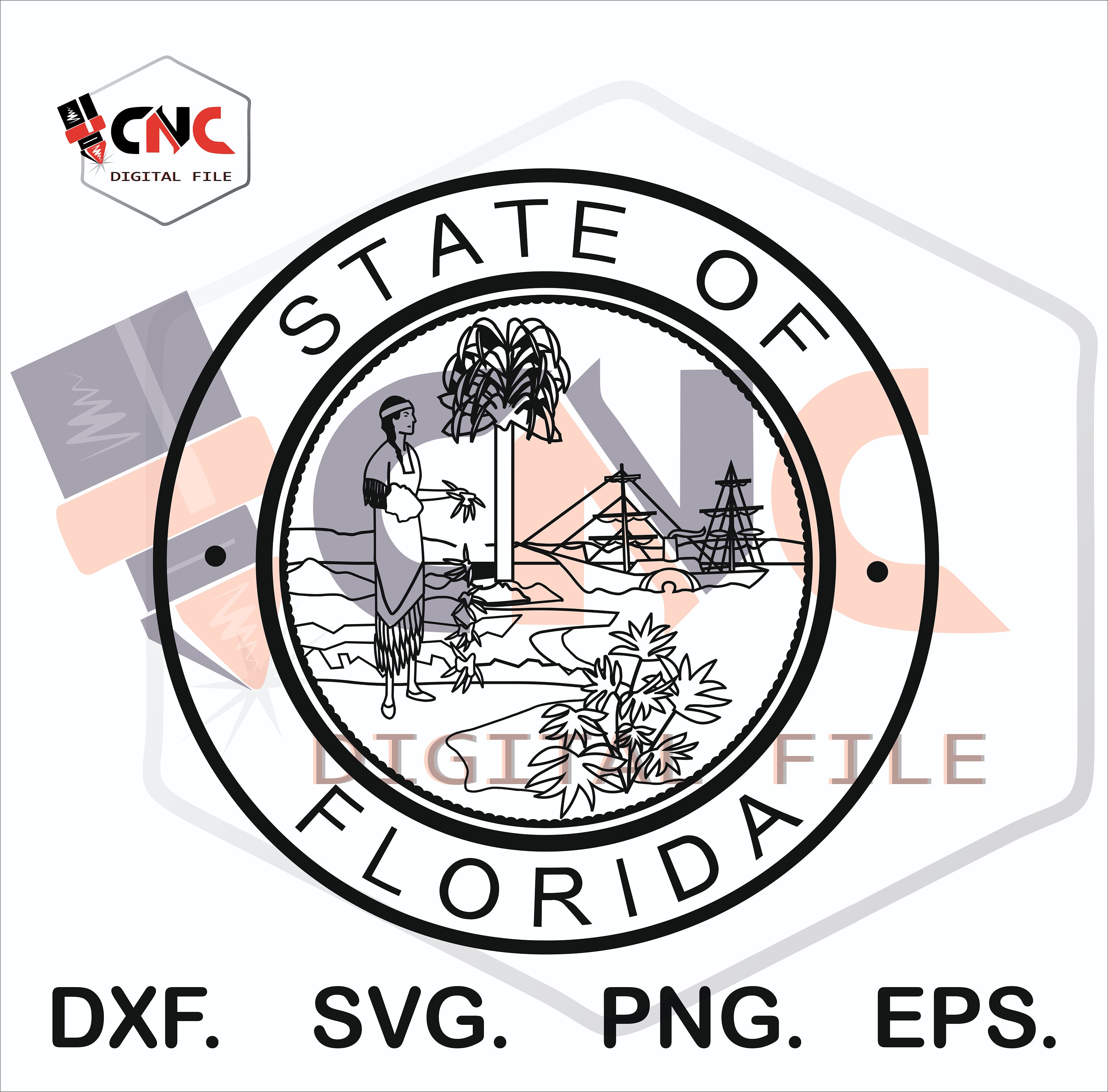 Florida State Seal Svg Vector Dxf - Etsy