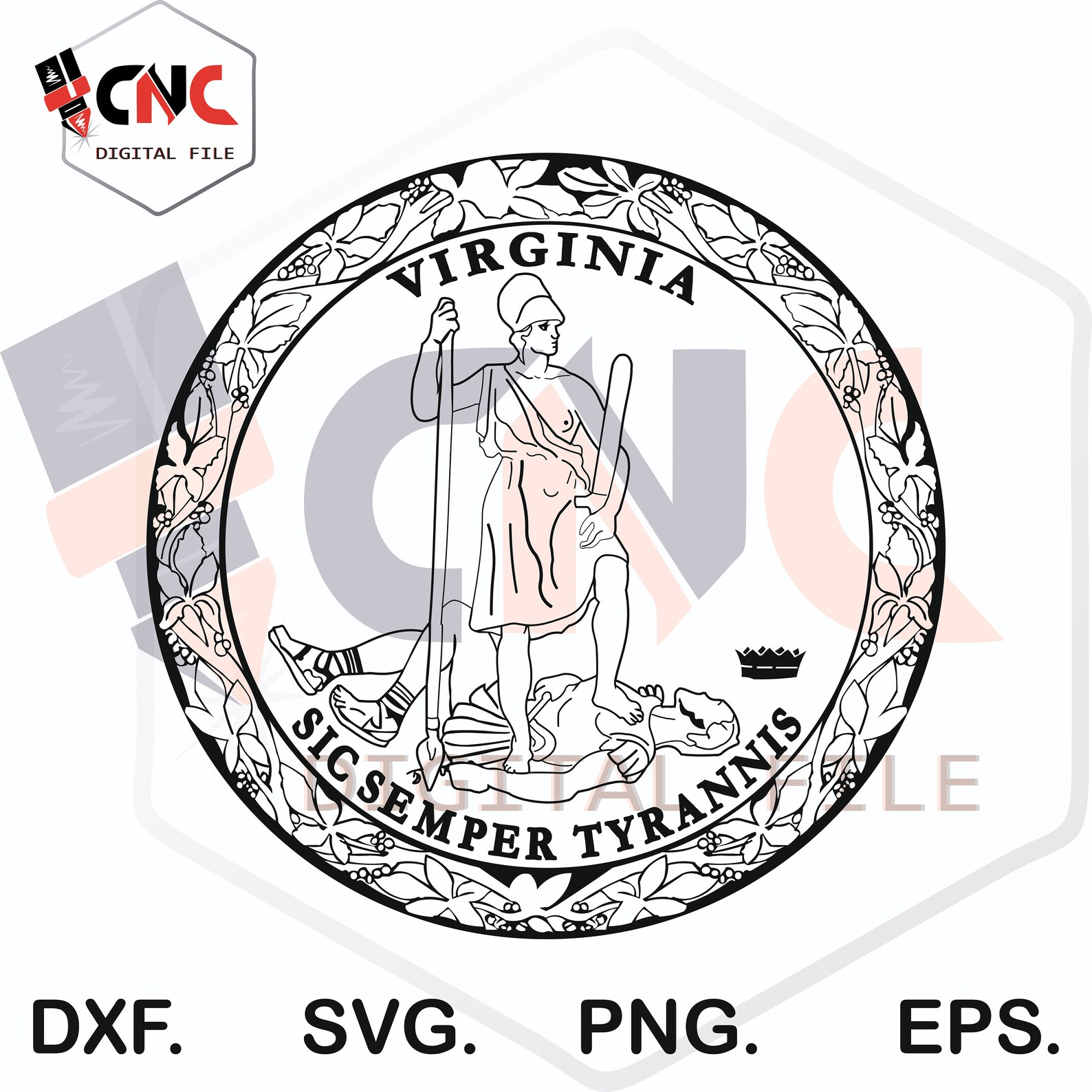 Virginia Seal Svg and Dxf File - Etsy