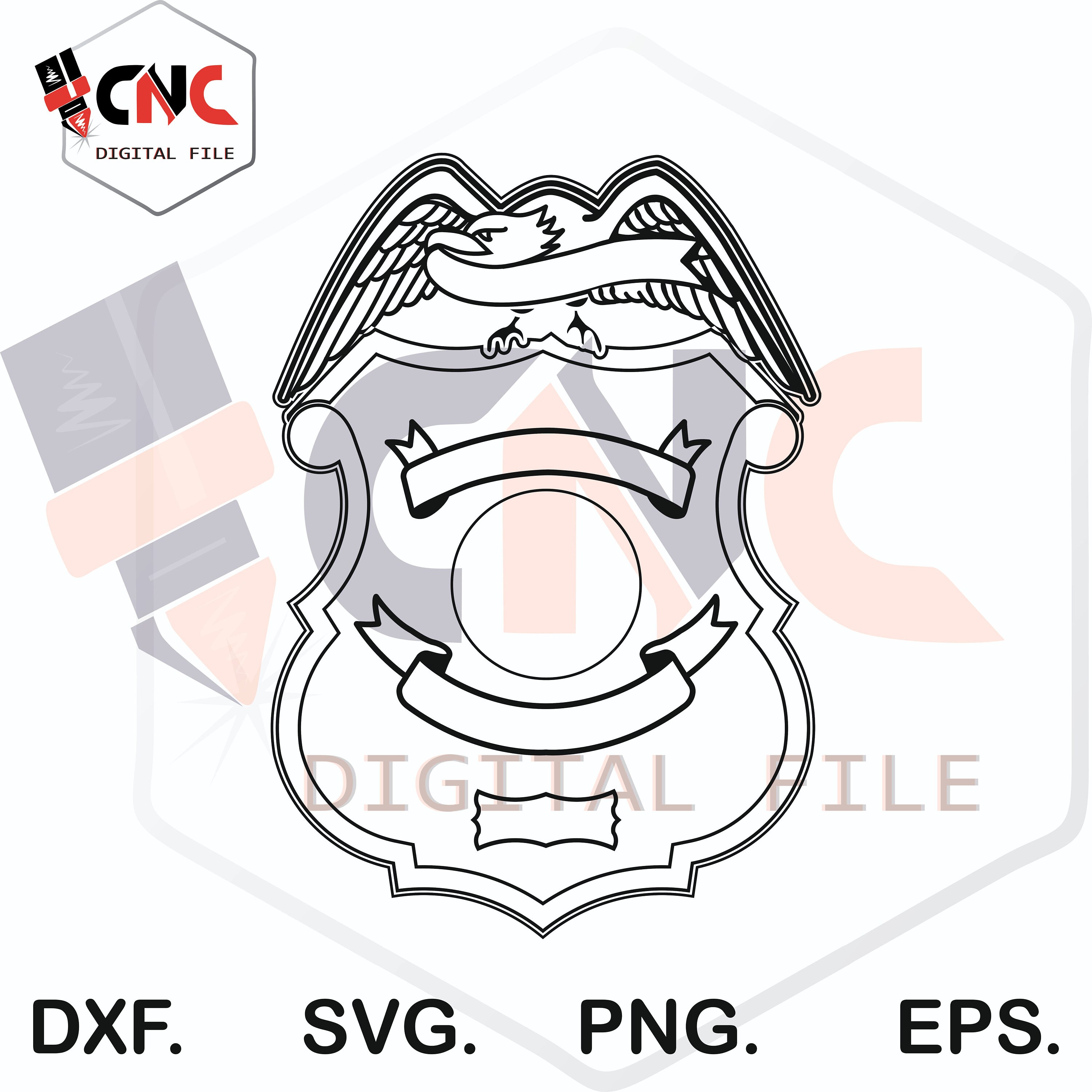 Police Badge Blank File Editable Customize Vector 2d Svg and Dxf - Etsy