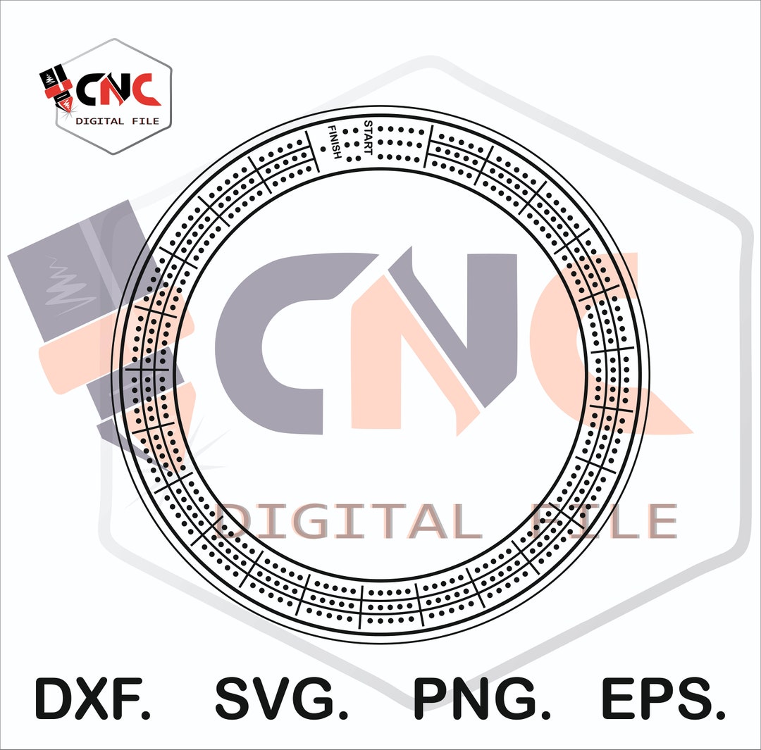Round Cribbage Board 3 Player Vector File Svg and Dxf - Etsy