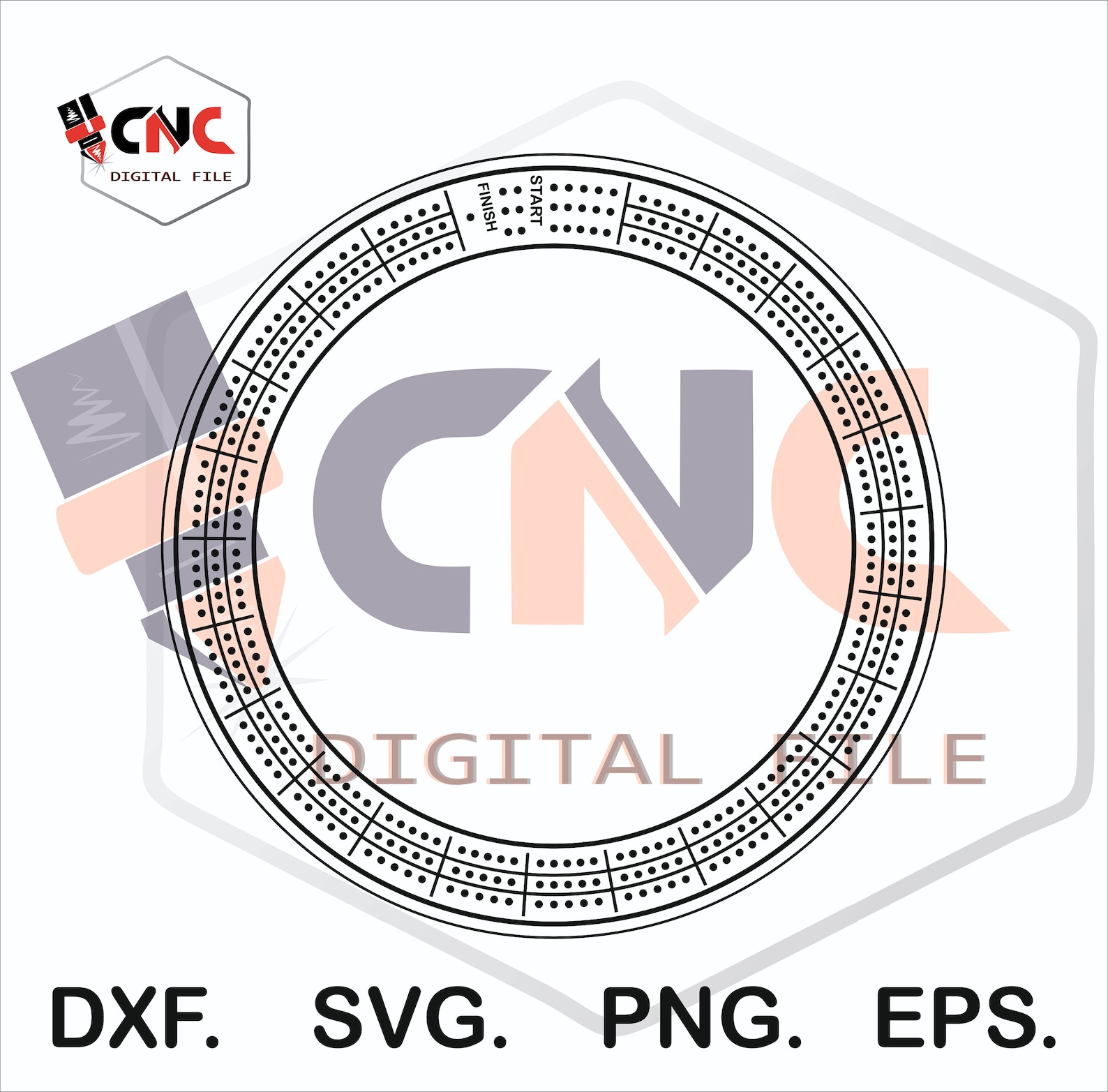 Round Cribbage Board 3 Player Vector File Svg and Dxf - Etsy