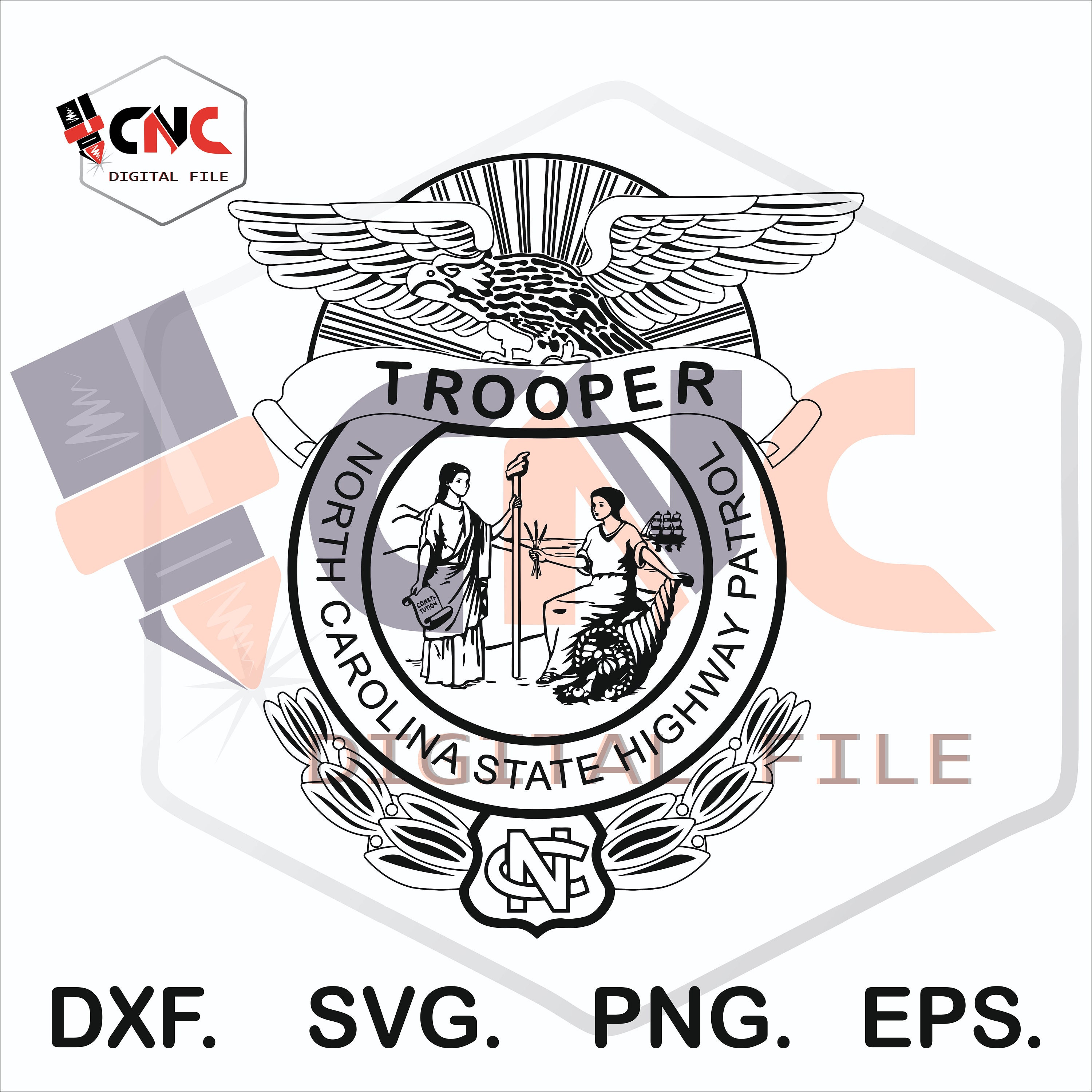 North Carolina State Highway Patrol Vector 2d Svg and Dxf - Etsy