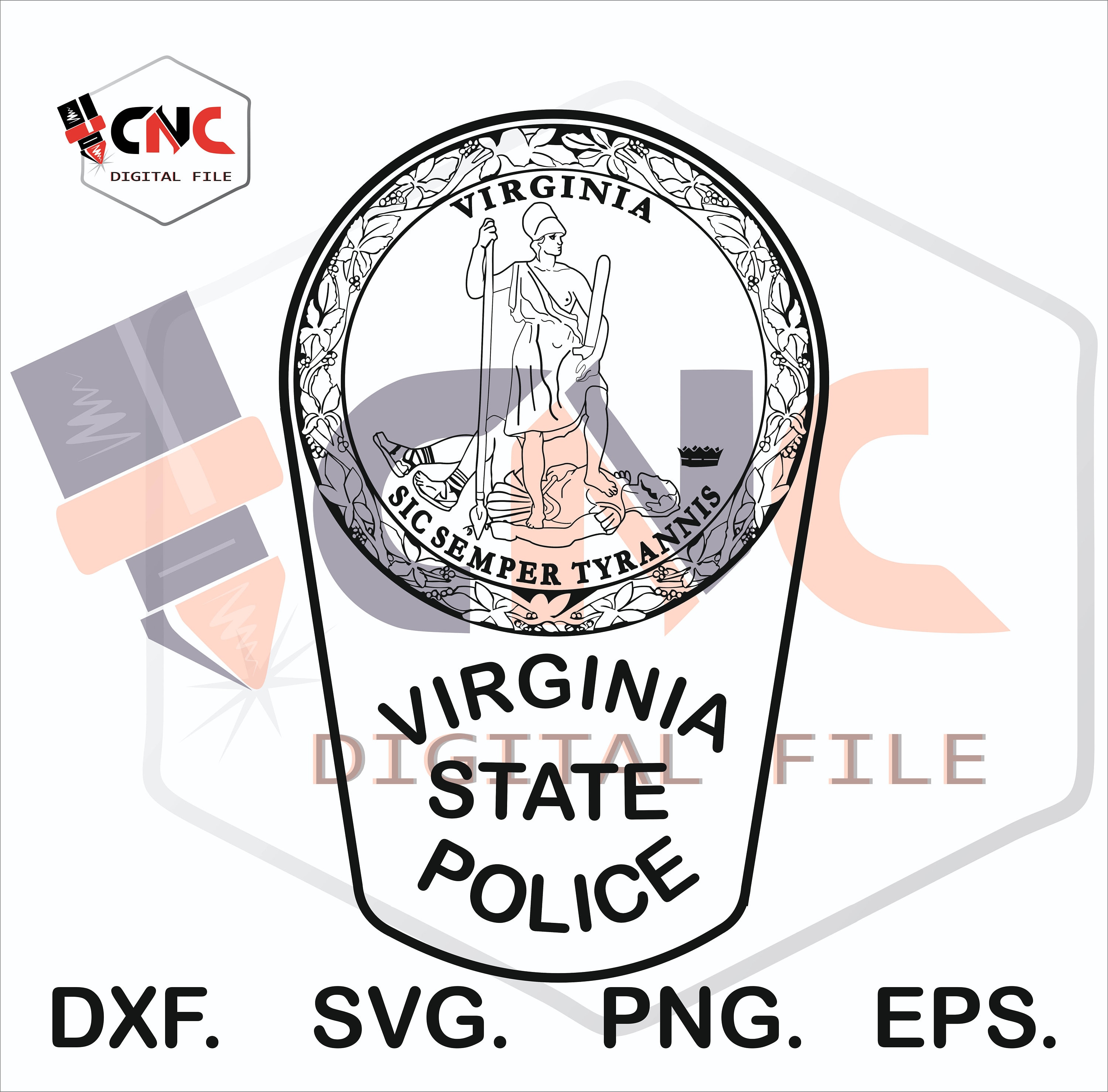 Virginia State Police Patch Vector Svg and Dxf - Etsy