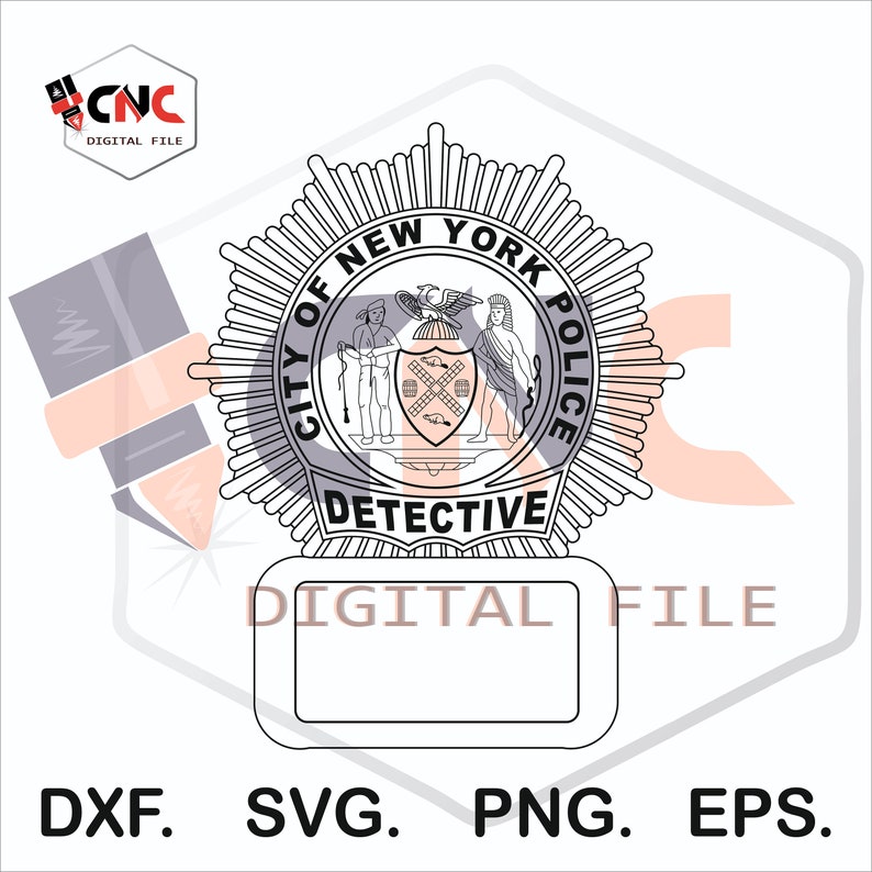 NYPD City of New York Police Detective Vector Svg and Dxf - Etsy