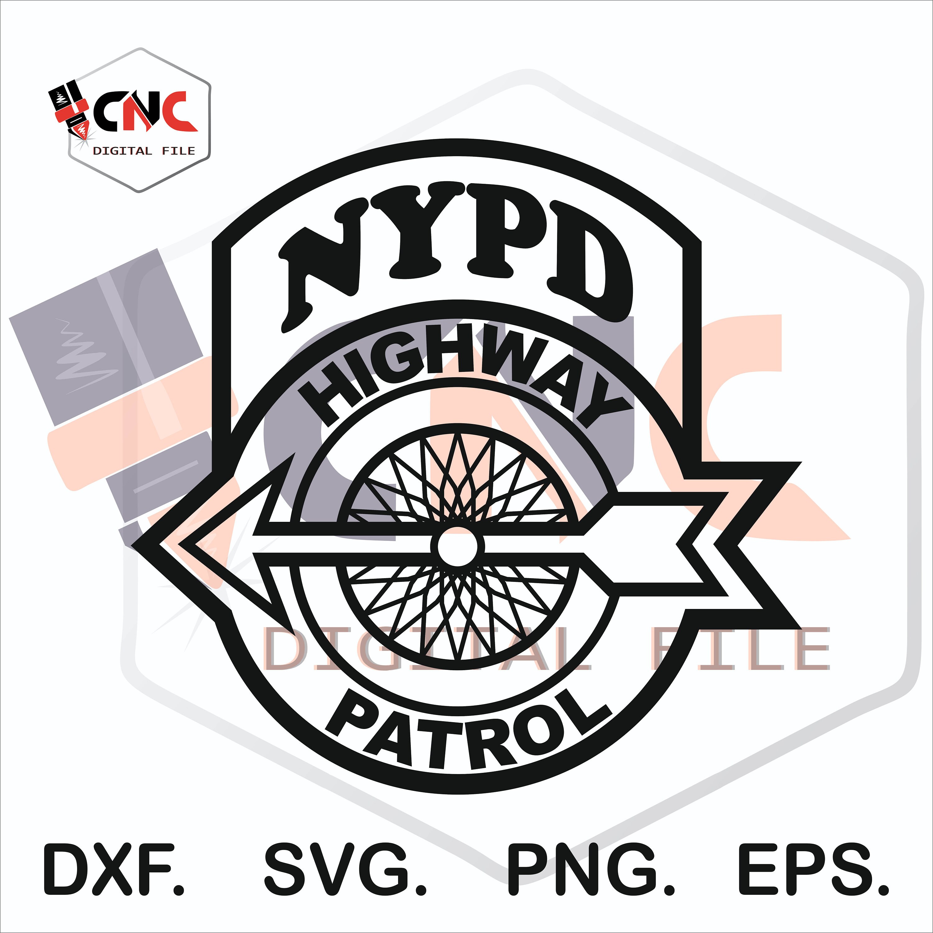 NYPD City of New York Highway Patrol Police Vector Svg and Dxf - Etsy