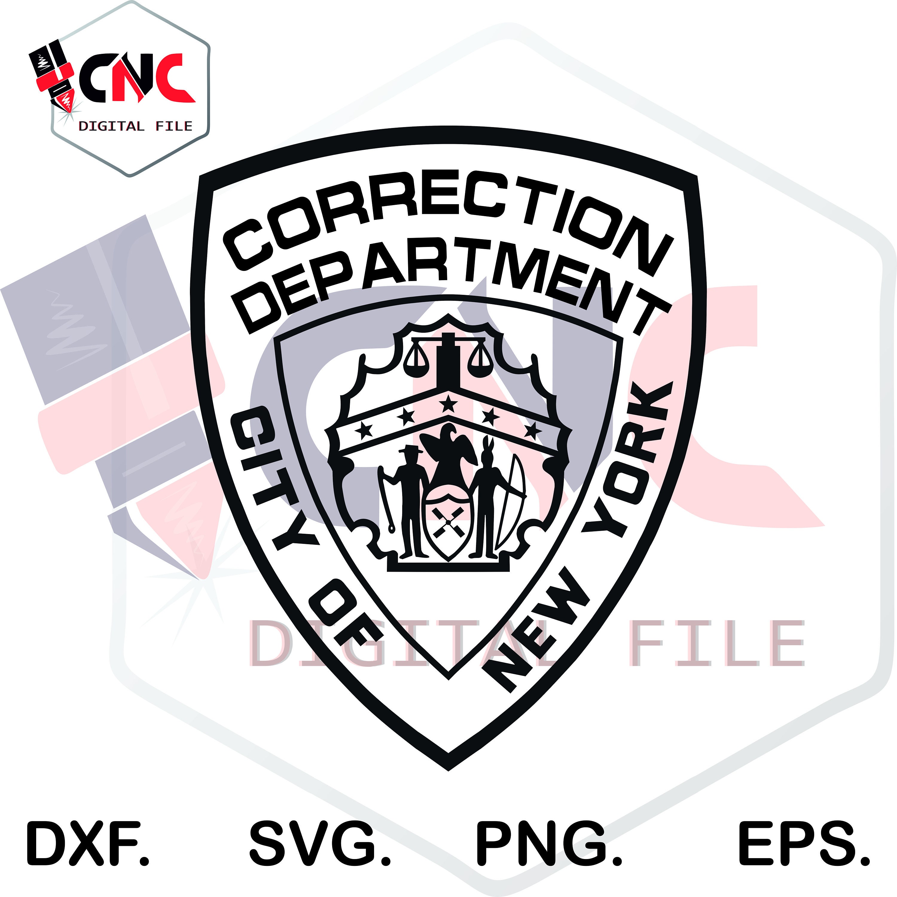 New York Police Correction Department Badge Dxf and Svg Vector File ...