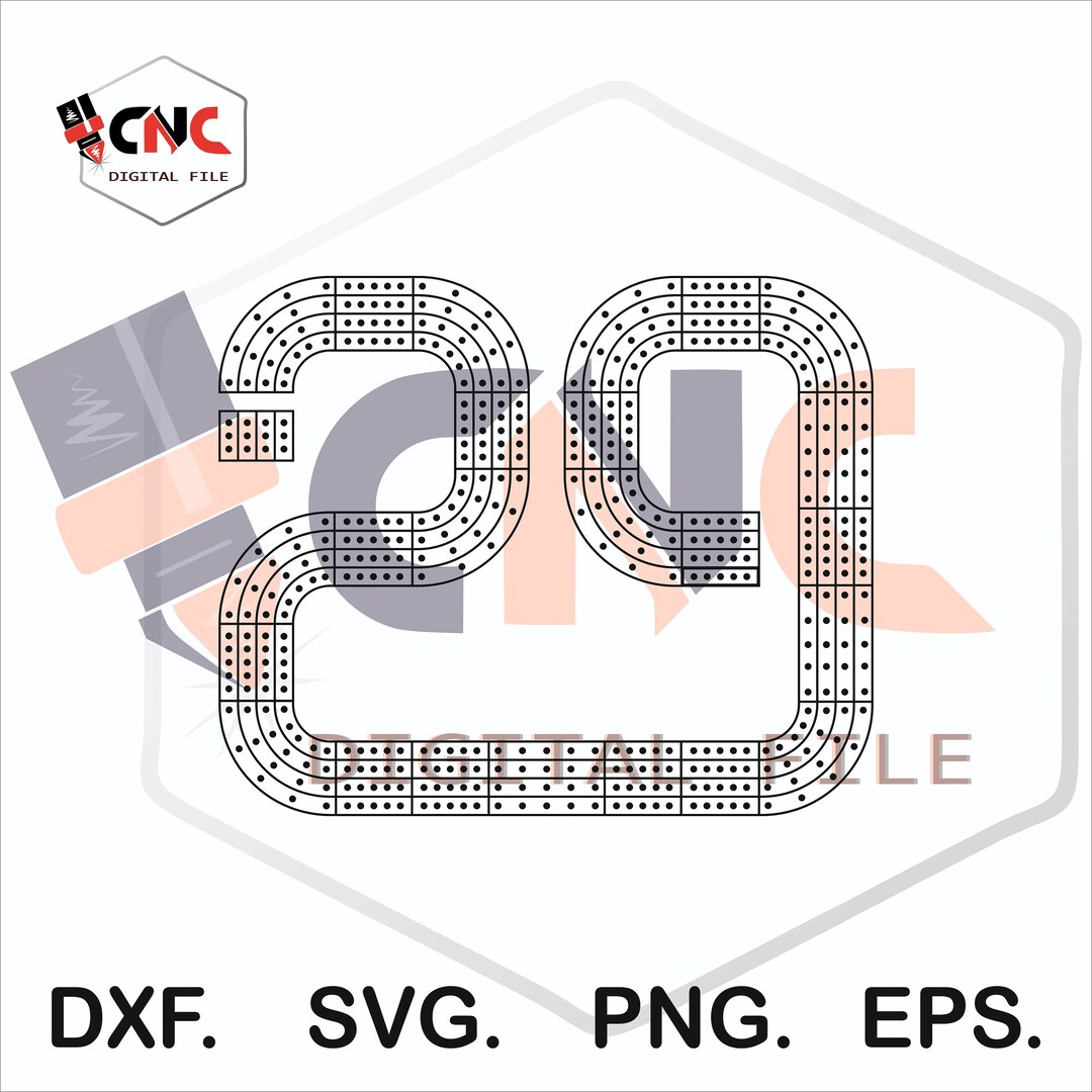 Twenty Nine 29 Shape Cribbage Board Dxf and Svg Vector File - Etsy