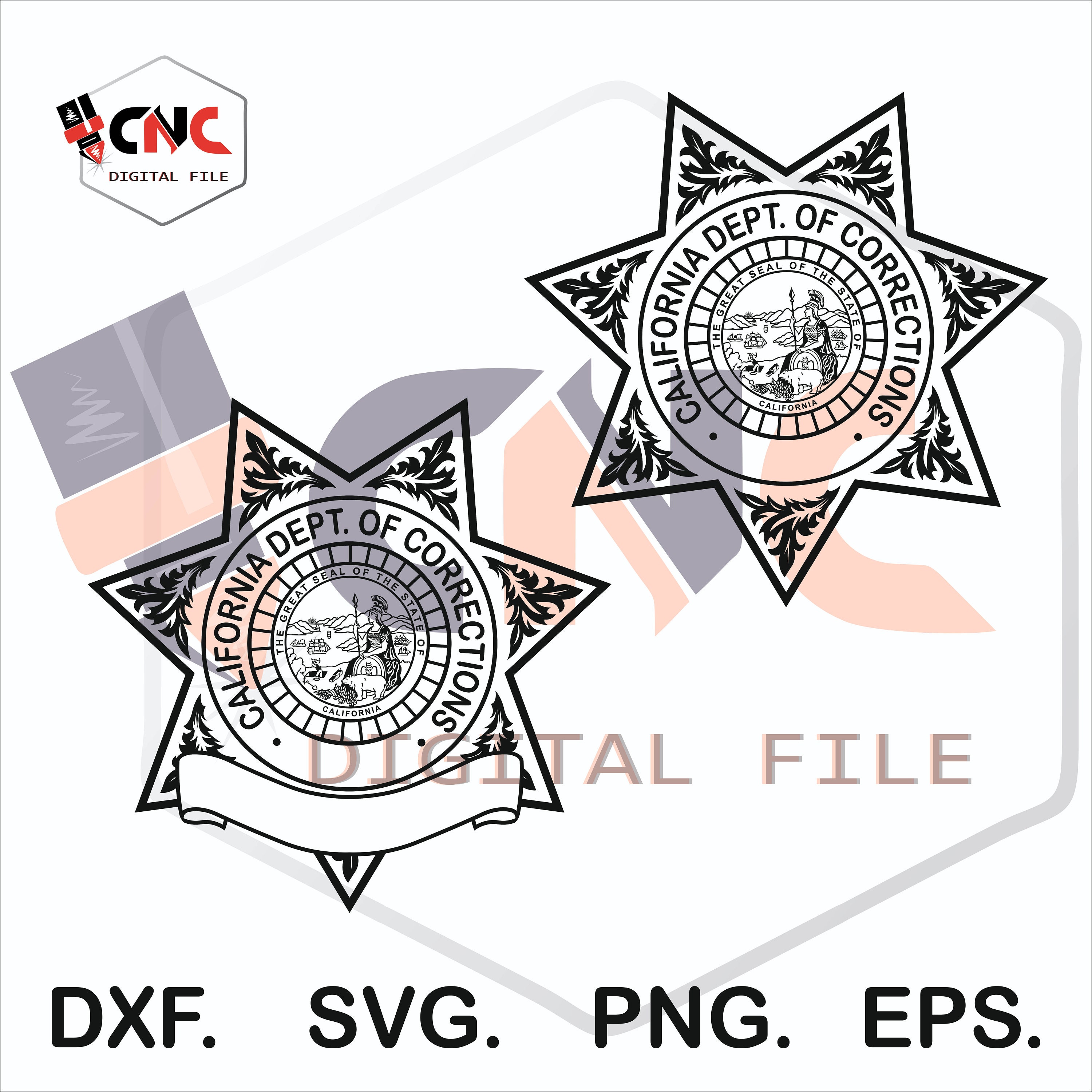 Department of Corrections Doc California With or Without Banner Svg Dxf ...