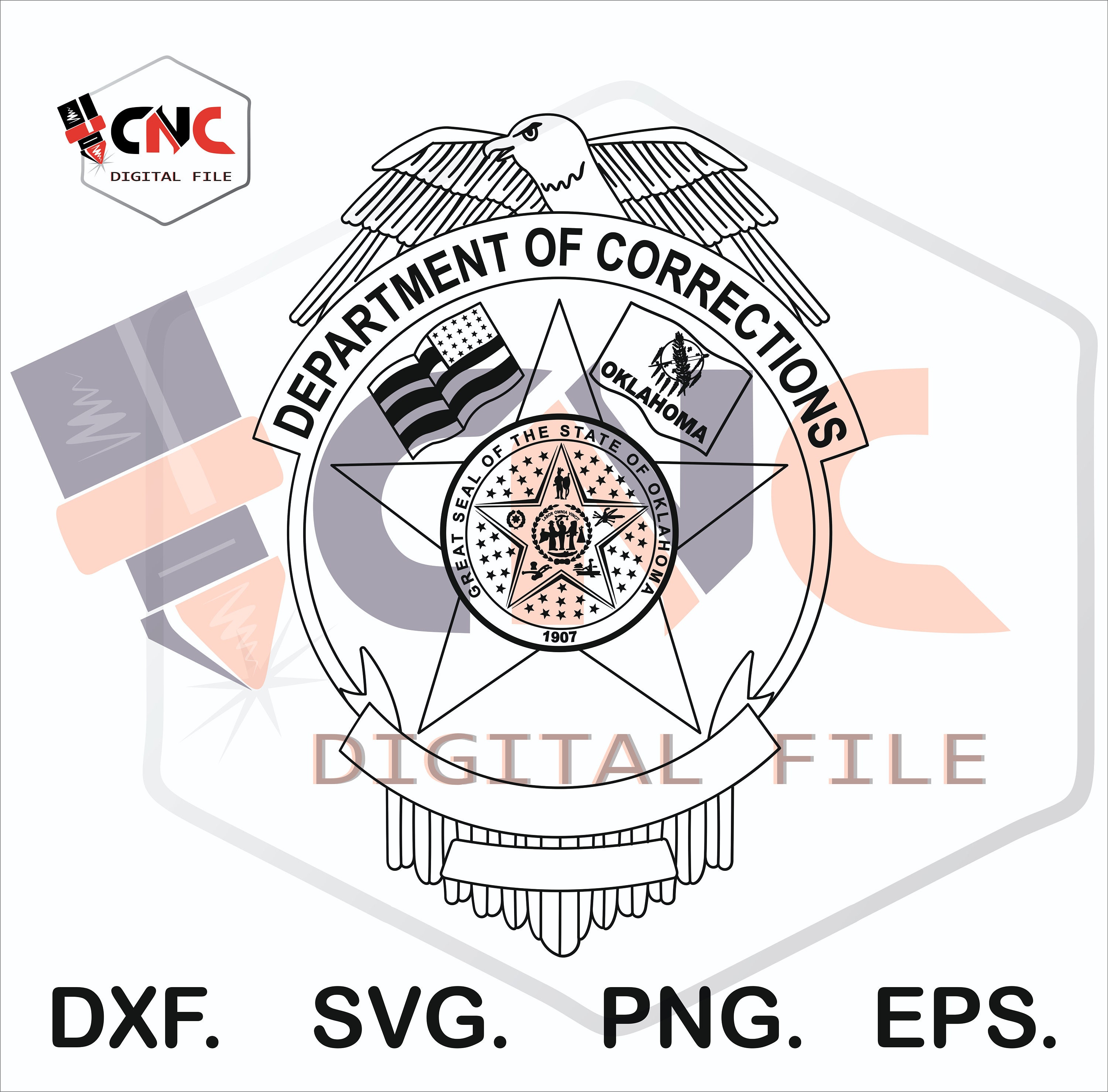 Department of Corrections Oklahoma Svg and DXF for Cnc Router and Laser ...