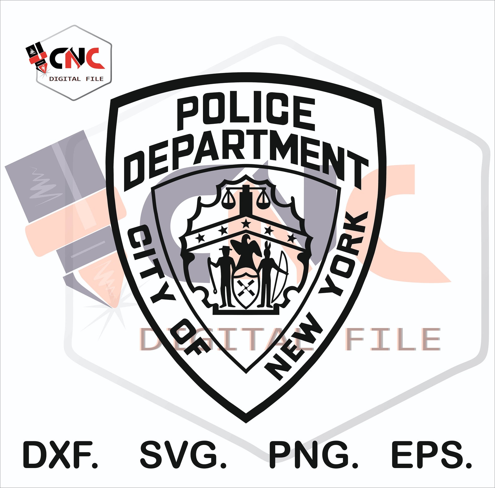 Nypd City Of New York Police Department Patch Vector Svg And Dxf Etsy
