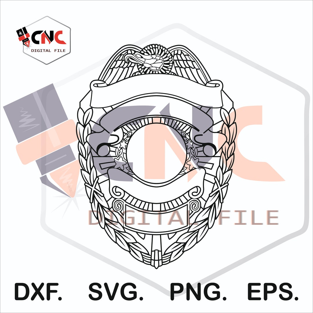 Police Badge Blank Editable Format Vector File Svg and Dxf - Etsy