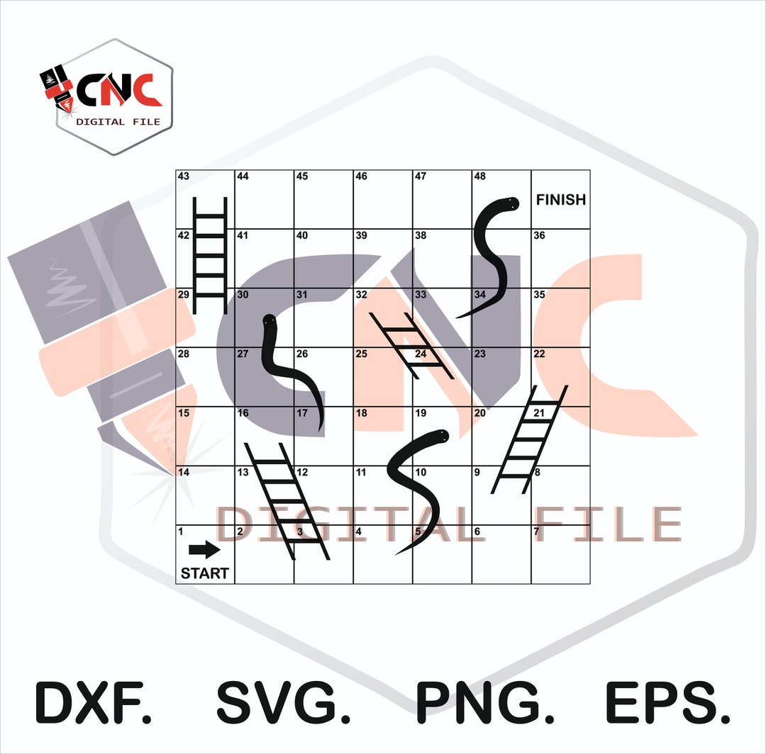 Snake and Ladder Game Board File Svg and DXF for Laser and Cnc Easel - Etsy