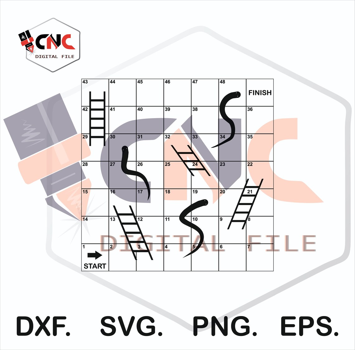 Snake and Ladder Game Board File Svg and DXF for Laser and Cnc Easel - Etsy