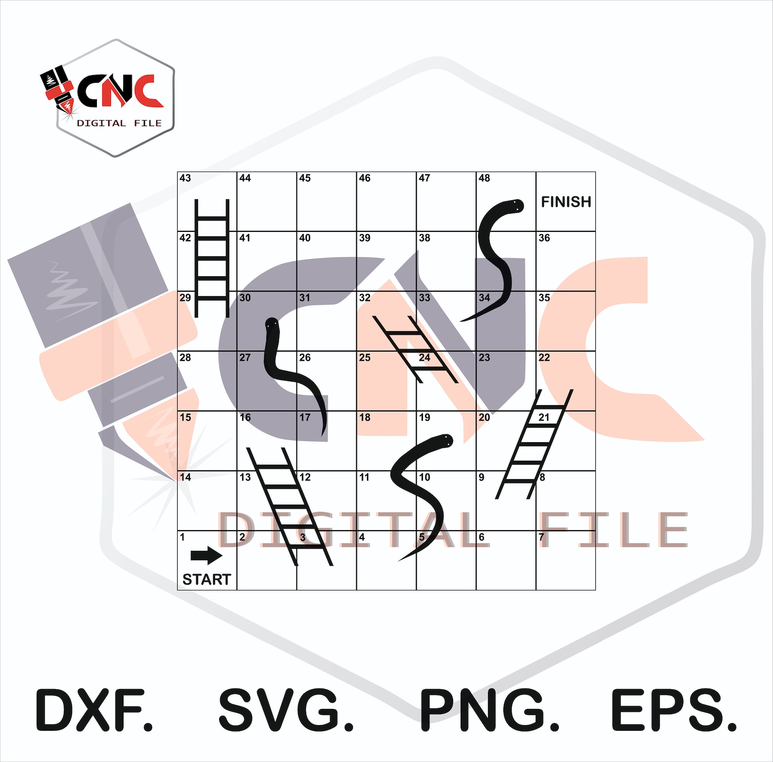 Snake and Ladder Game Board File Svg and DXF for Laser and Cnc Easel - Etsy