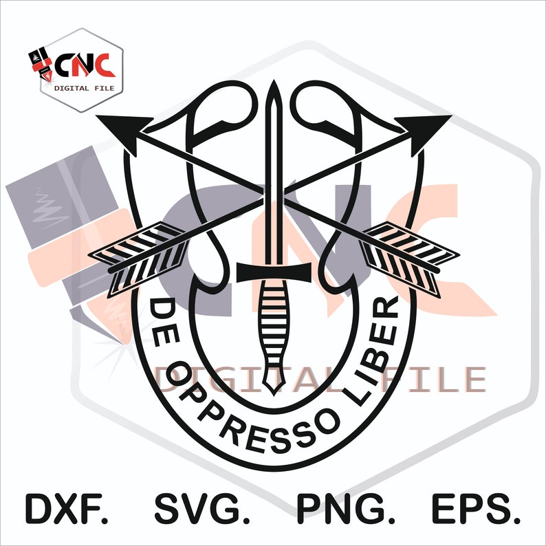 US Army Special Forces Crest ( De Oppresso Liber ) Badge Vector Dxf and ...