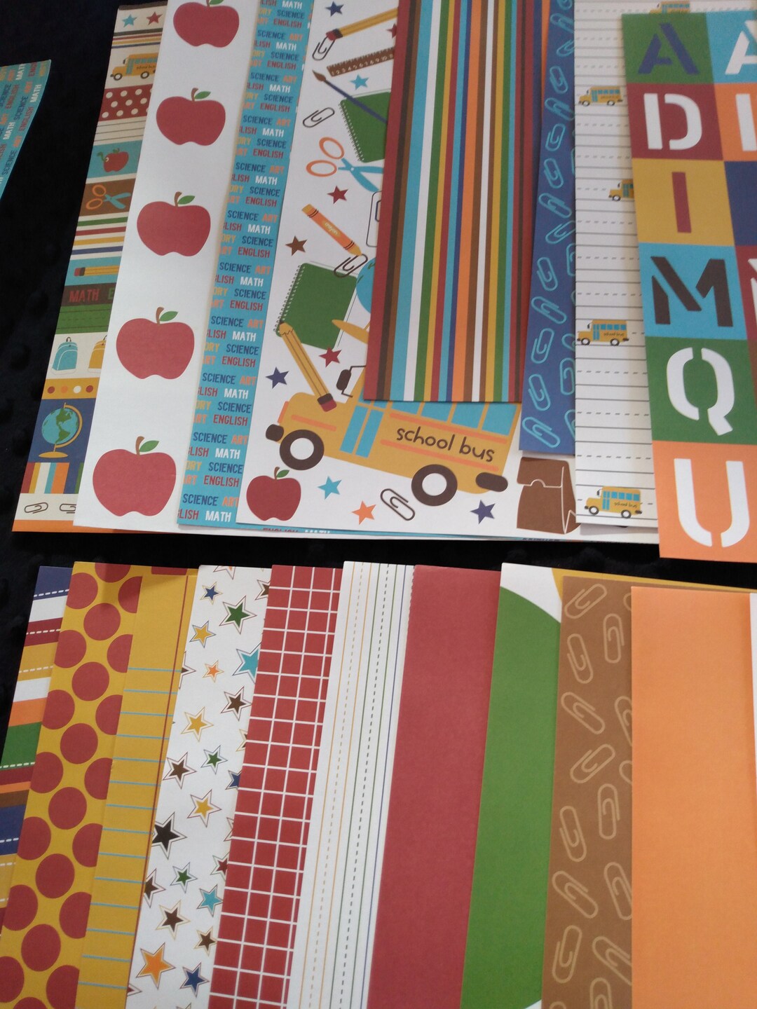 School Scrapbooking Paper and Sticker Set - Etsy