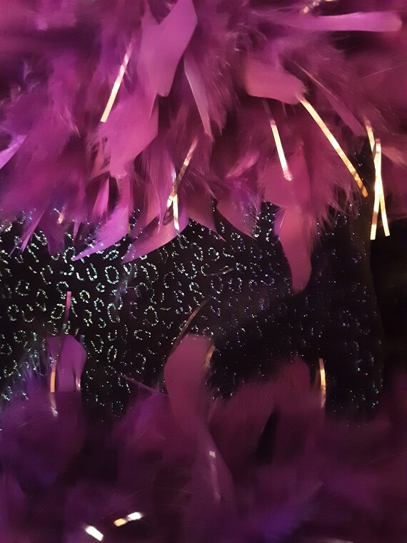 Purple Glitter Dance Costume with Feathers - Gem