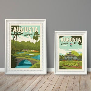 Augusta, Georgia Golf Minimalist Retro Travel Giclee Poster Print - Etsy