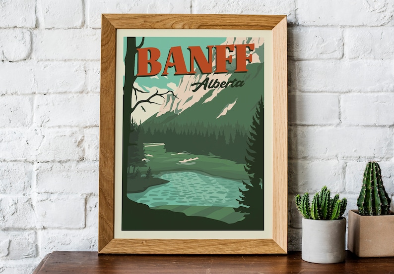 Banff, Alberta Canada Golf Minimalist Retro Travel Poster Giclee Print ...