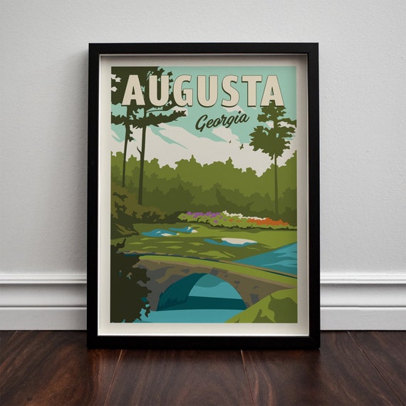 Augusta Georgia Golf Minimalist Retro Travel Giclee Poster - Etsy