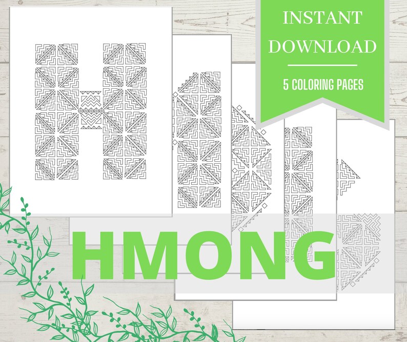HMONG Letters Coloring Pages, Printable, Adult Coloring, Teens Coloring ...
