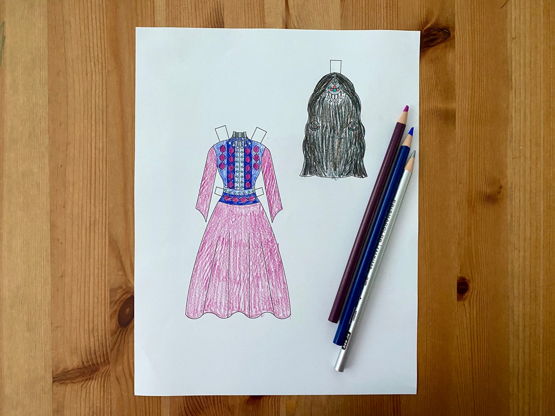 Multicultural Paper Doll Coloring Pages, Printable, Adults and Kids ...
