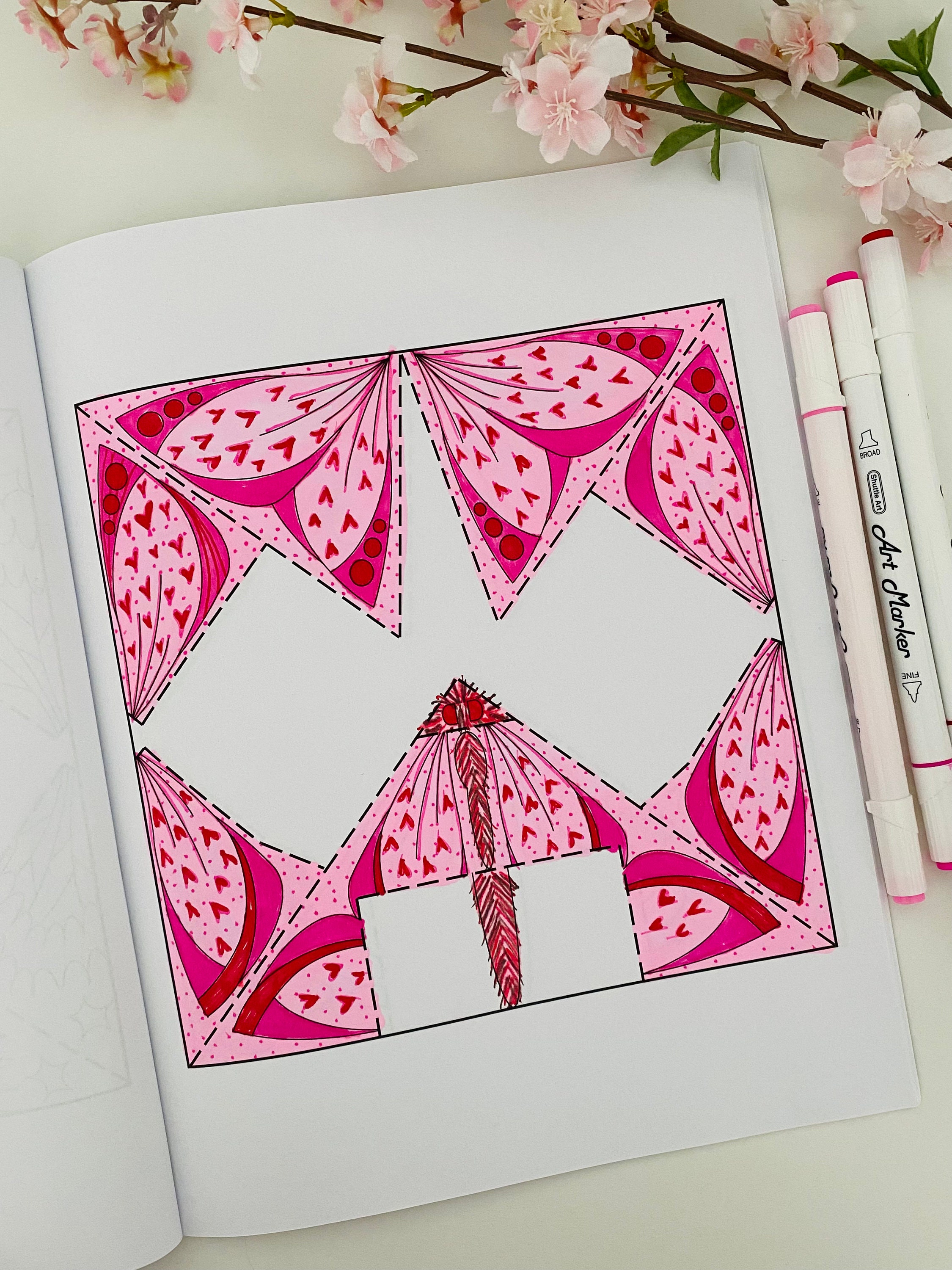 Origami Butterfly Coloring Pages, Set 5, Printable, Paper Crafts, Adult ...