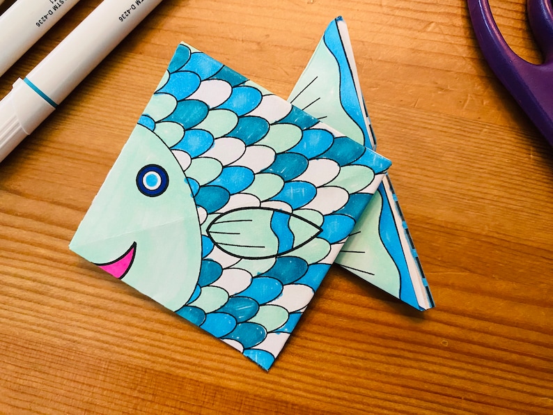 Origami Fish Coloring Pages, Printable, Paper Crafts, Adult Coloring ...
