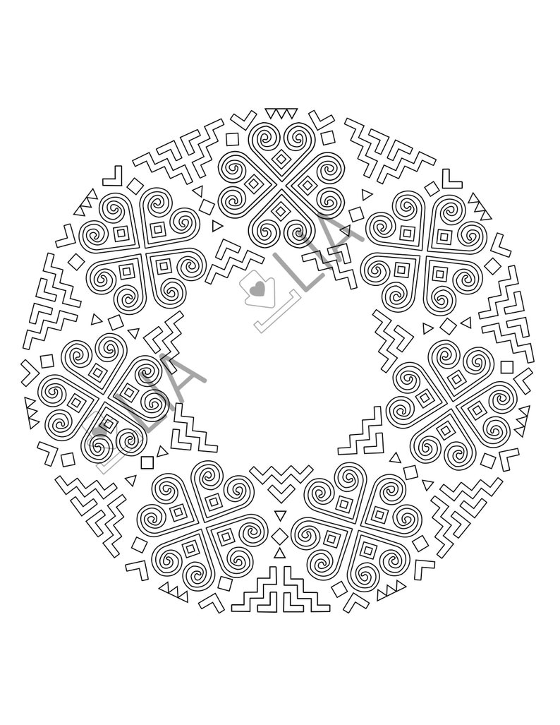 HMONG Letters Coloring Pages, Heart Symbol, Printable, Adult Coloring ...