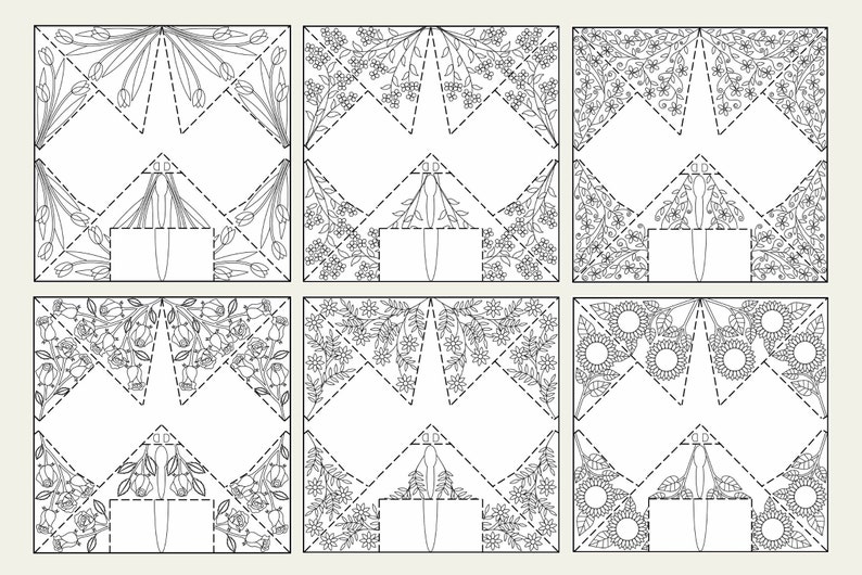 Floral Origami Butterfly Coloring Pages, Printable, Arts and Craft ...