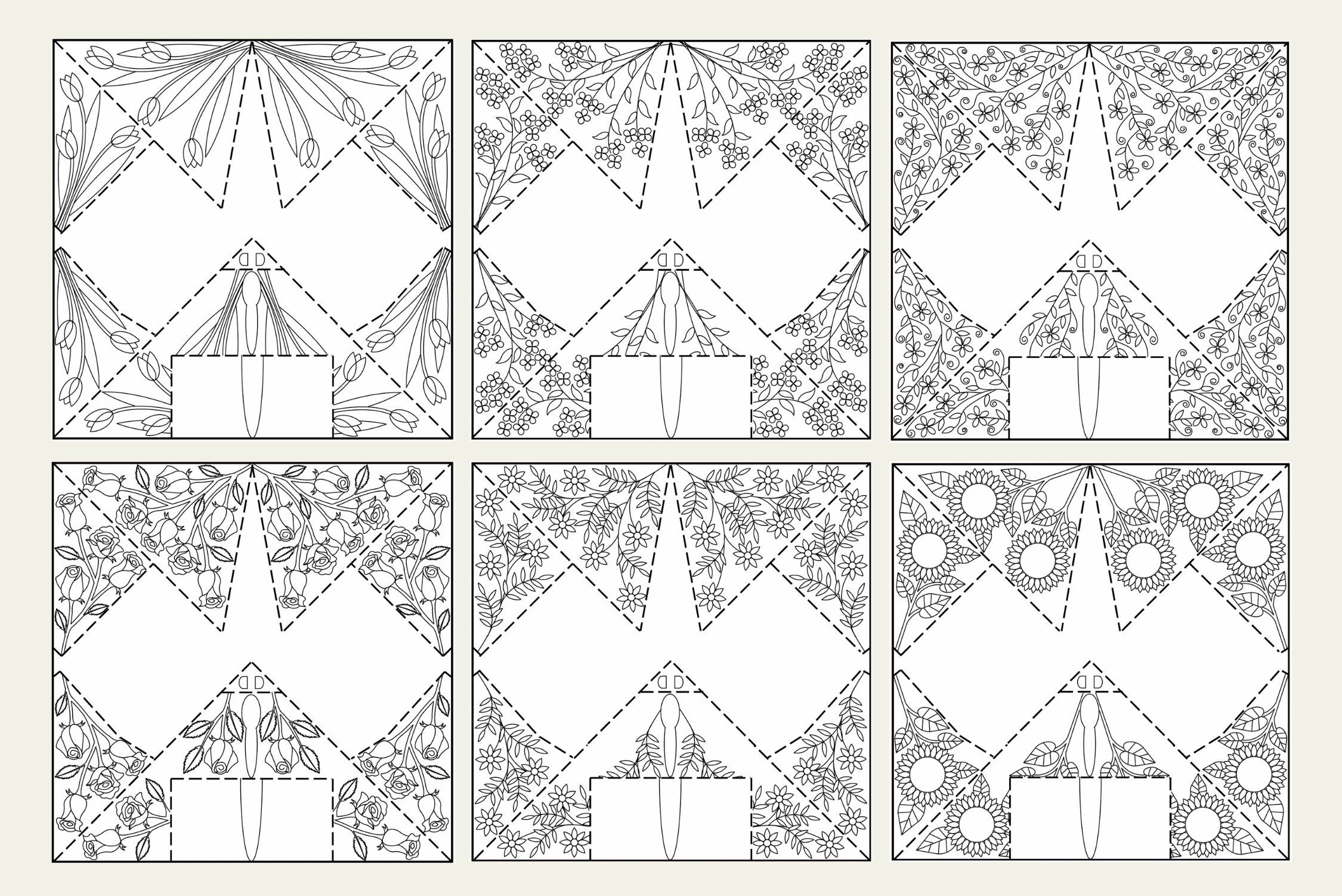 Floral Origami Butterfly Coloring Pages, Printable, Arts and Craft ...