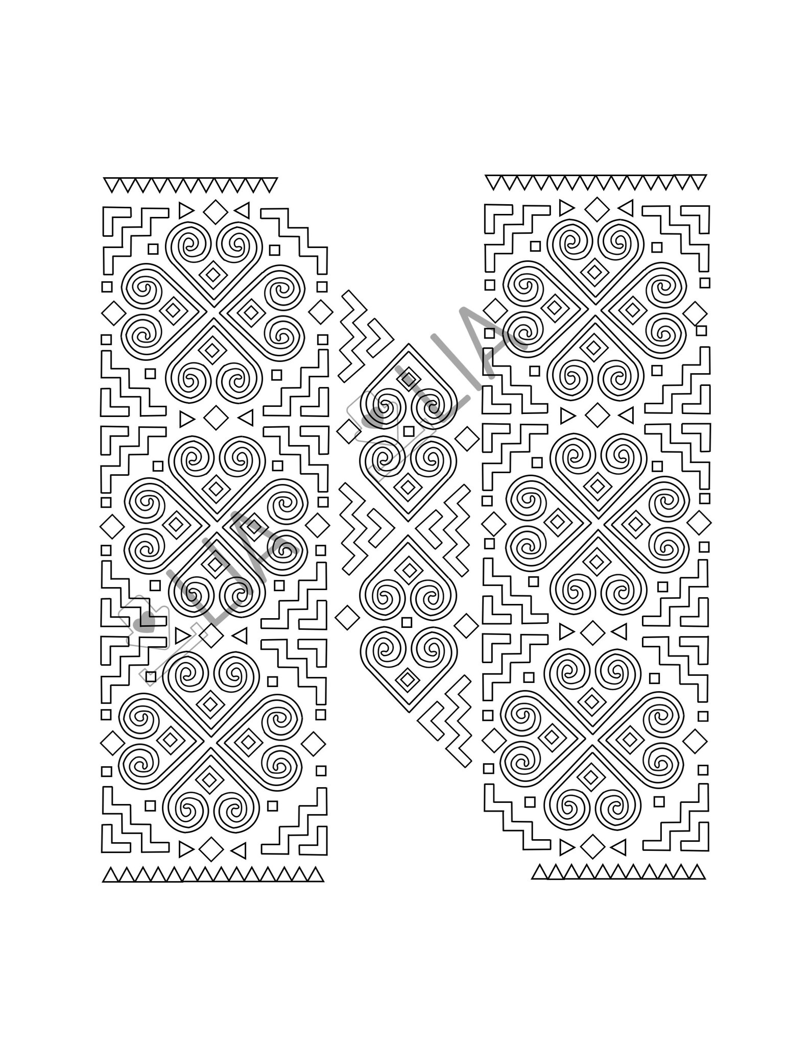 HMONG Letters Coloring Pages, Heart Symbol, Printable, Adult Coloring ...