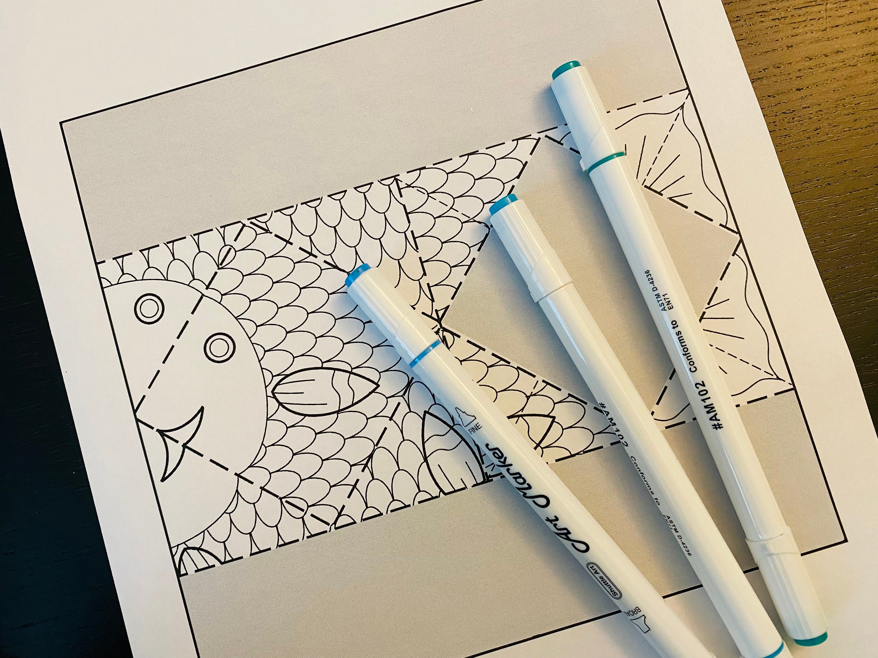 Origami Fish Coloring Pages, Printable, Paper Crafts, Adult Coloring ...