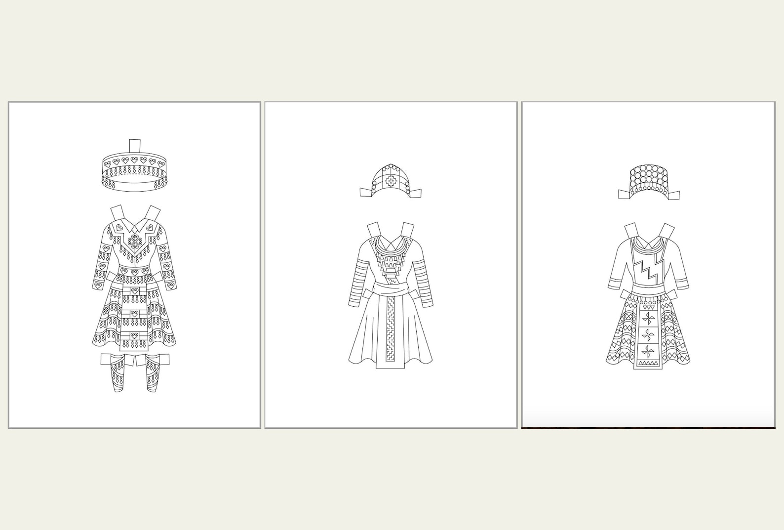 Hmong Paper Doll Coloring Pages, Printable, Hmong Clothes, Kids ...
