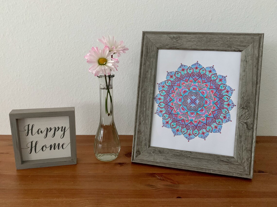 Hmong Mandala Coloring Pages, Printable, Wall Art, Wall Decor, Adult ...
