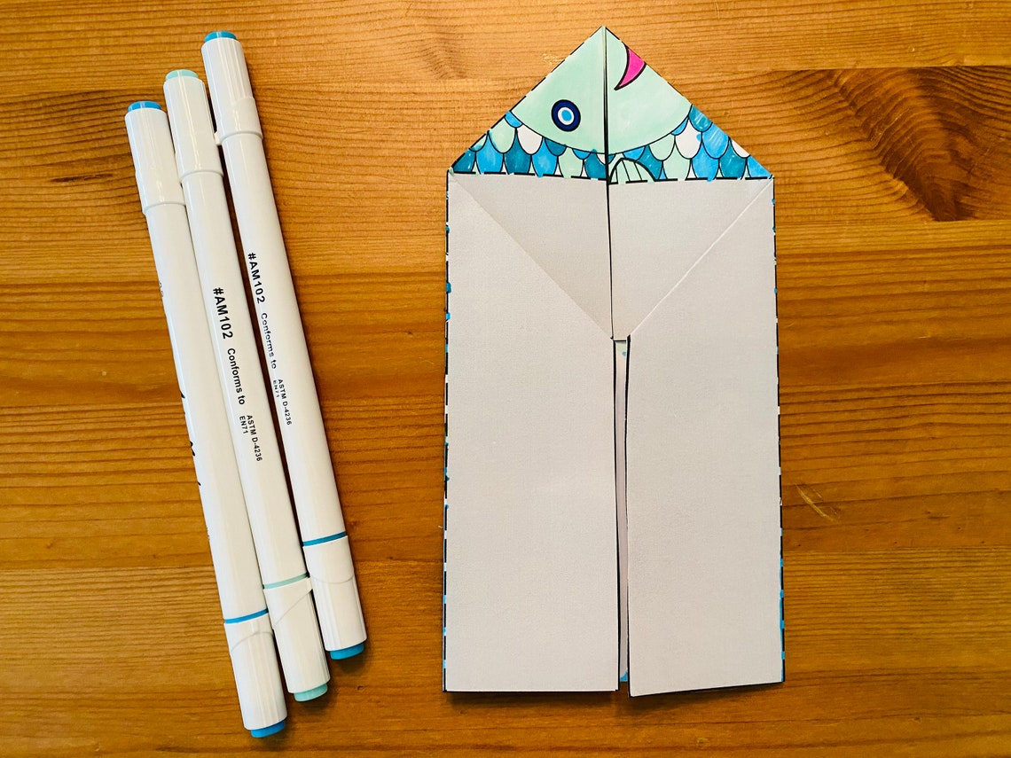 Origami Fish Coloring Pages, Printable, Paper Crafts, Adult Coloring ...