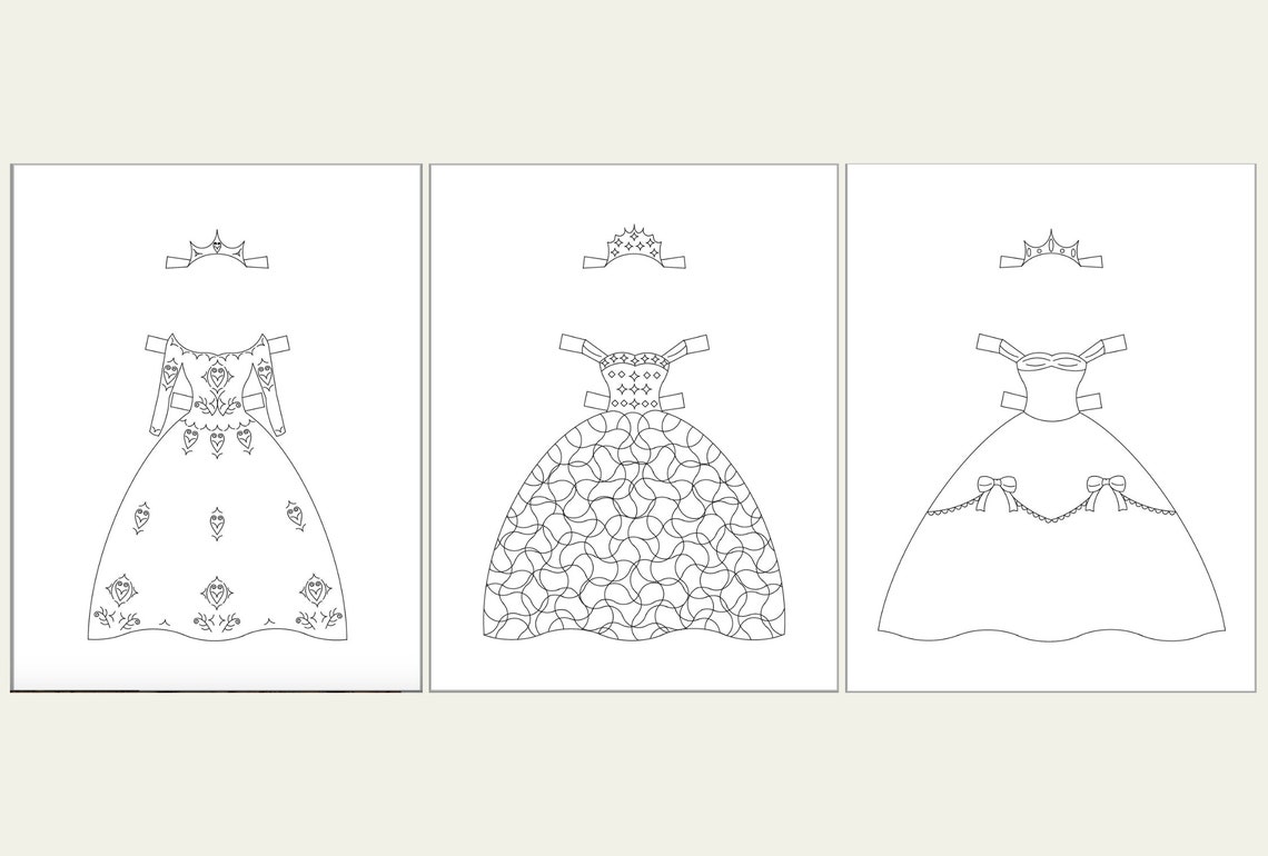 Princess Quinceanera Paper Doll Coloring Pages, Printable, Downloadable ...
