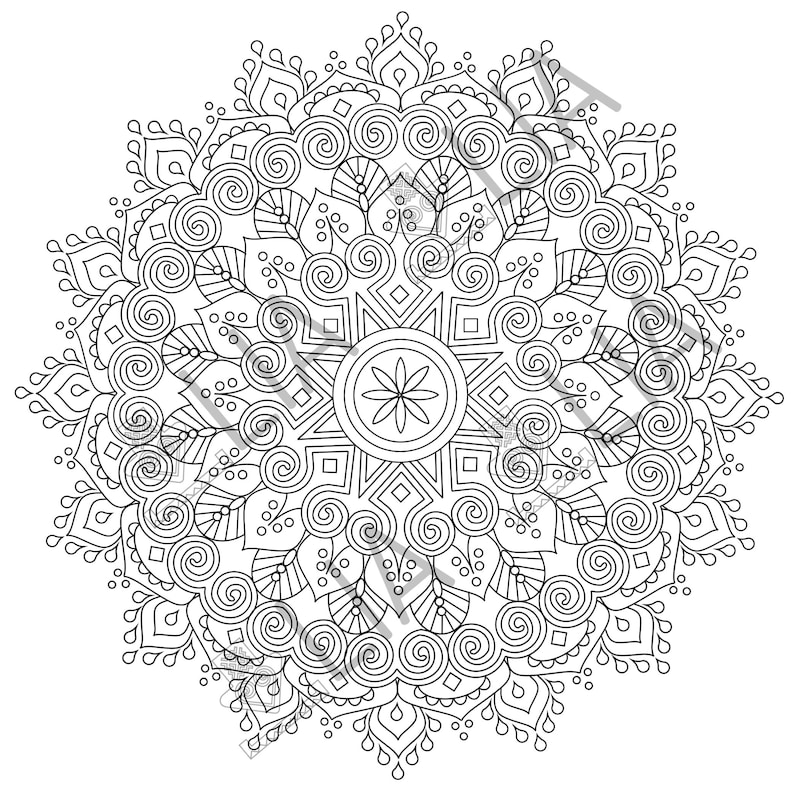 Hmong Mandala Coloring Pages, Printable, Wall Art, Wall Decor, Adult ...