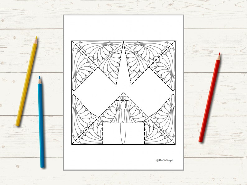 Origami Butterfly Coloring Pages, Set 4, Printable, Paper Crafts, Adult ...